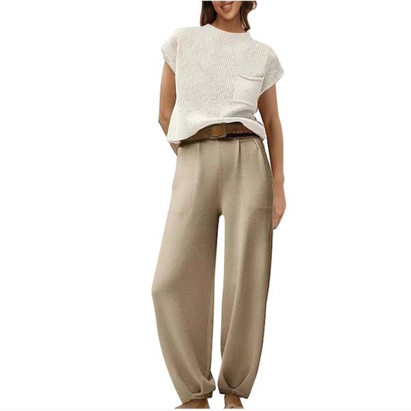 商品名:  clearance items,Lounge Sets for Women Two Piece Outfits Sweater Sets Knit Pullover Tops and High Waisted Pants Tra...