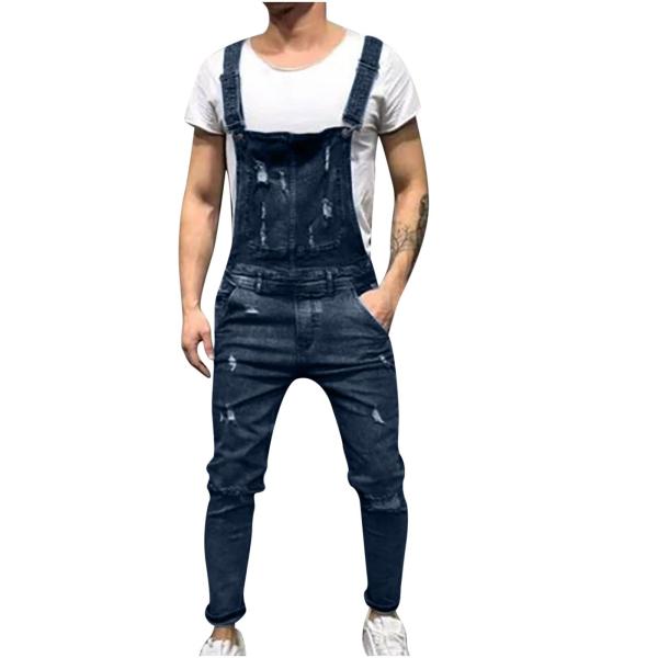 商品名:  Generic E-573 Dark Royal Blue Man Pants Jumpsuits Pants Catsuit for Mens Denim Anatomy Scrub Cargo Overall Western...