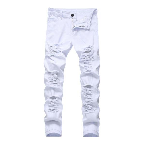 商品名:  qcdyrxf Men Skinny Jeans Slim Fit Jeans for Mens Ripped Stretch Distressed Skinny Casual Whiteブランド: qcdyrxf商品サイズ: ...