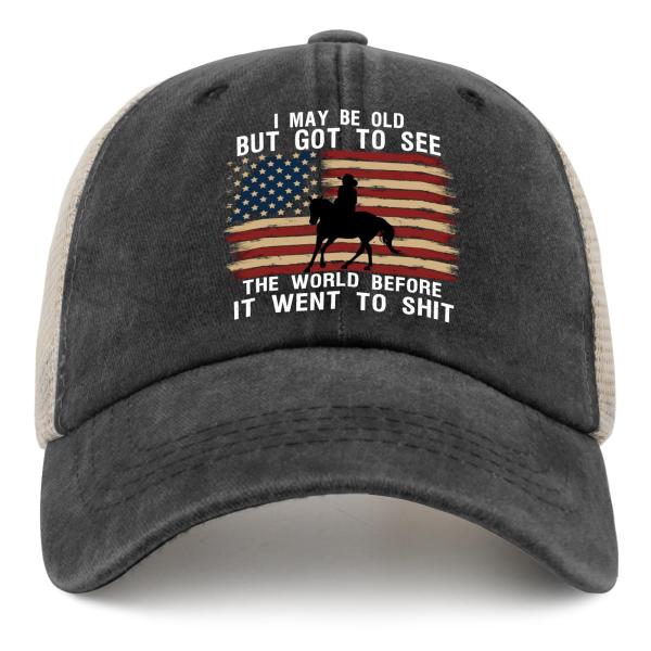 商品名:  Mizraon I May Be Old But Got to See The World Before It Went to Shit Hat Custom Hats AllBlack Womens Sun Hat Gifts...