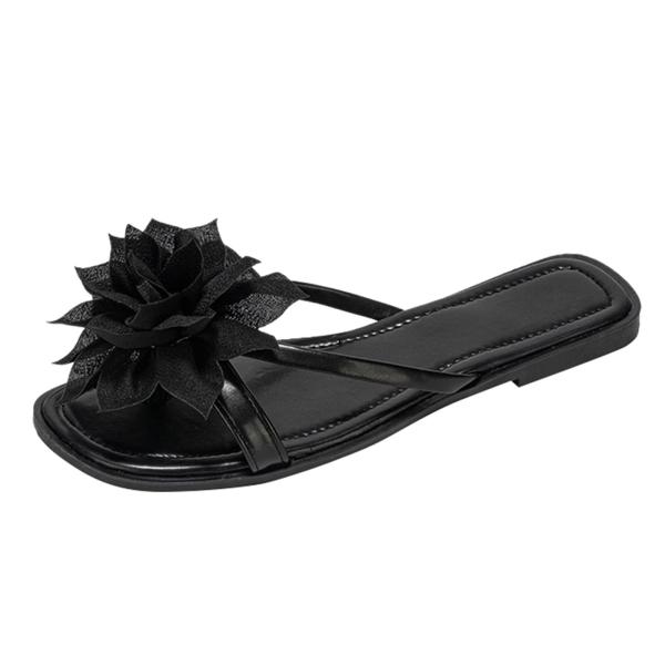 商品名:  Generic Women Flat Thong Slippers Shoes Clip Toe Black Arch Support Dressy Casual Sandals Flower Decorative Flip F...