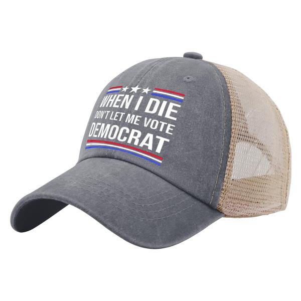 商品名:  Generic Vote Hat When I Die Don't Let Me Vote Democrat Hats for Womens Mens Gray01 Sun Hat Vintage Hats Birthdayブラ...