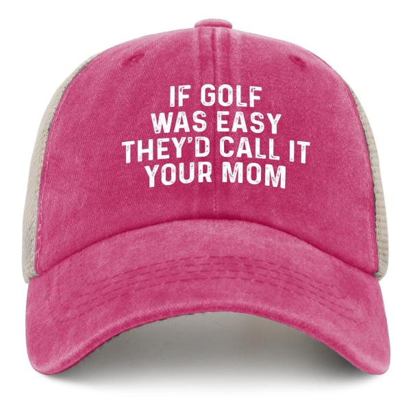商品名:  Elixvsoer If Golf was Easy They'd Call it Your mom Trucker Hat Women Vintage Mesh Baseball Cap for Summer Pinkブランド...