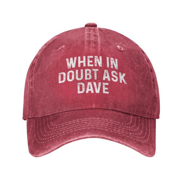 商品名:  Elixvsoer When in Doubt Ask Dave Cap for Women Baseball Caps Cute Hats Redブランド: Elixvsoer商品サイズ: One Size高さ: 1.778c...
