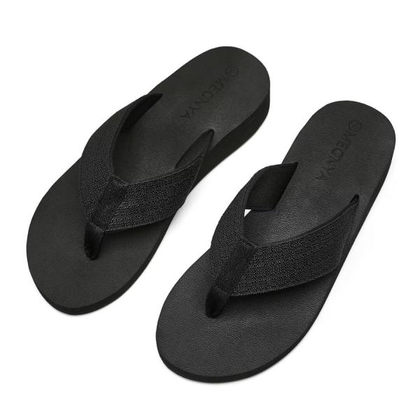 商品名: MEGNYA レディース コンフォートフラットフィートウェッジヨガマットサンダル、滑り止めソフトビーチサンダル、アウトドアバケーション、シーサイド、Wadable Open Teoビーチサンダル 速乾性ファブリックストラップ付き,...