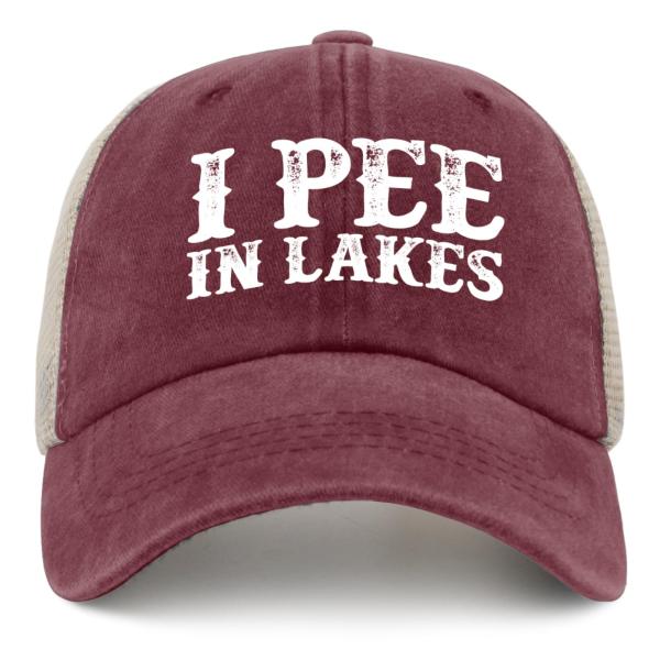 商品名:  BEIXBE I Pee in Lakes Hat Trucker Hat Women Funny Mesh Hat for Fall Redブランド: BEIXBE商品サイズ: One Size高さ: 1.778cm横幅: 1...