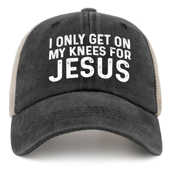 商品名:  BEIXBE I Only Get On My Knees for Jesus Hat Trucker Hat Men Vintage Mesh Hat for Fall Blackブランド: BEIXBE商品サイズ: One ...