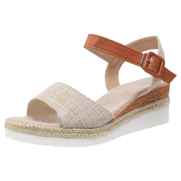 商品名:  ZWRXW Comfortable Wedges for Women Open Toe Espadrilles Dressy Platform Sandals Slip On Elastic Ankle Strap Wedges...