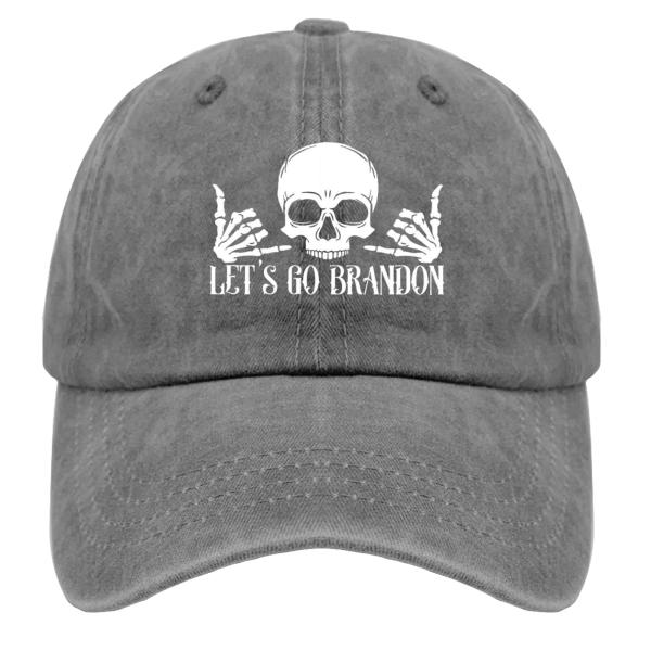 商品名:  Generic Let's Go Brandon Skull Hats for Mens Baseball Cap Stylish Washed Dad Hat Light Weight, Pigment Grayブランド: G...