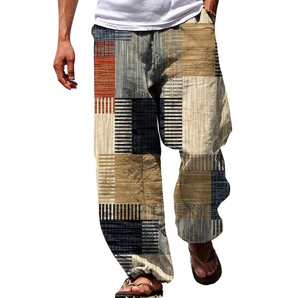 商品名:  Generic Plaid Pants Men Cottonpants for Men Light Weight Mens Pants for Summer Summer Men's Cotton Linen Trousers ...