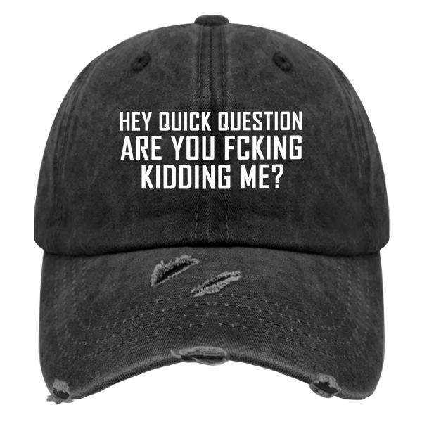 商品名:  Nasslark Hey Quick Question are You Fucking Kidding Me？ Hat for Women Washed Distressed Baseball Cap, Allblackブランド...