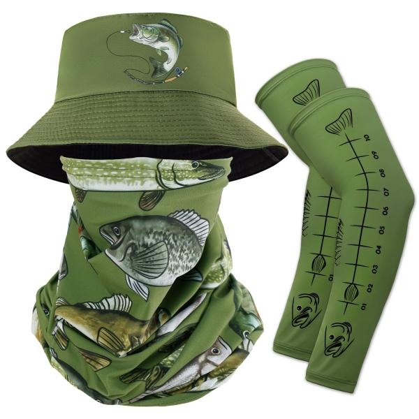 商品名:  Levfla 3PCS Fishing Gifts UV Sun Protection for Men includes Neck Gaiter Fishing Hat Arm Sleeves Fishing from Daug...