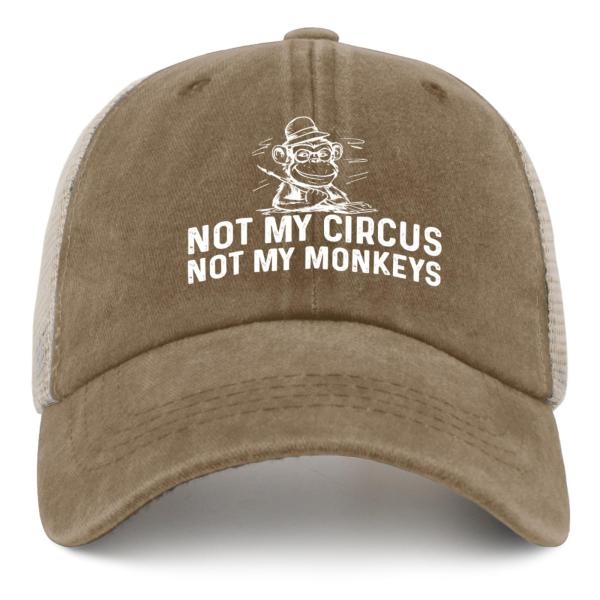 商品名:  BEIXBE not My Circus not My Monkeys Hat Trucker Hat Men Trendy Mesh Cap for Summer Naturalブランド: BEIXBE商品サイズ: One S...