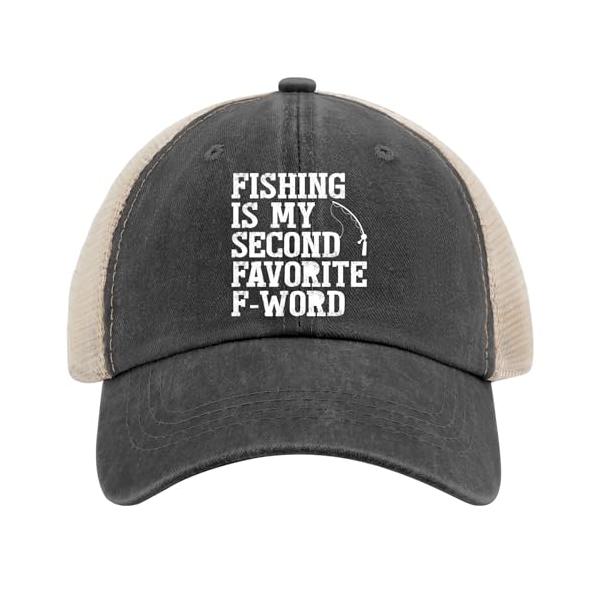 商品名:  Generic Fishing is My Second Favorite f Word Hat for Womens Baseball Caps Cool Washed Workout Hats Light, Allblack...