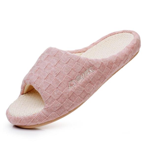 商品名: Crazy Lady レディース ハウススリッパ 低反発素材 快適 寝室用シューズ オープントゥ 屋内 屋外 プラットフォーム スライド, ピンク, 7-8 Crazy Lady Women's House Slippers Me...