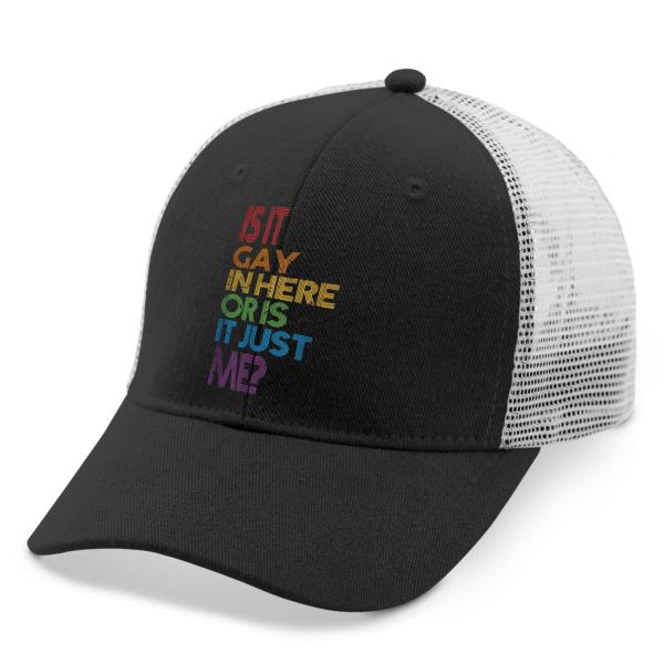 商品名:  LGBTQ Hat is It Gay in Here Or is It Just Me Hats for Men Women AllBlack Birthday Hat Baseball Hatブランド: Generic商品サ...