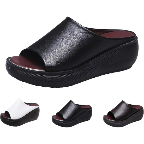 商品名:  Hhhchpm Orthopedic Sandals 2024 Summer Comfortable Orthotic Leather Wedges Slides Dressy Platform Heel Arch Suppor...