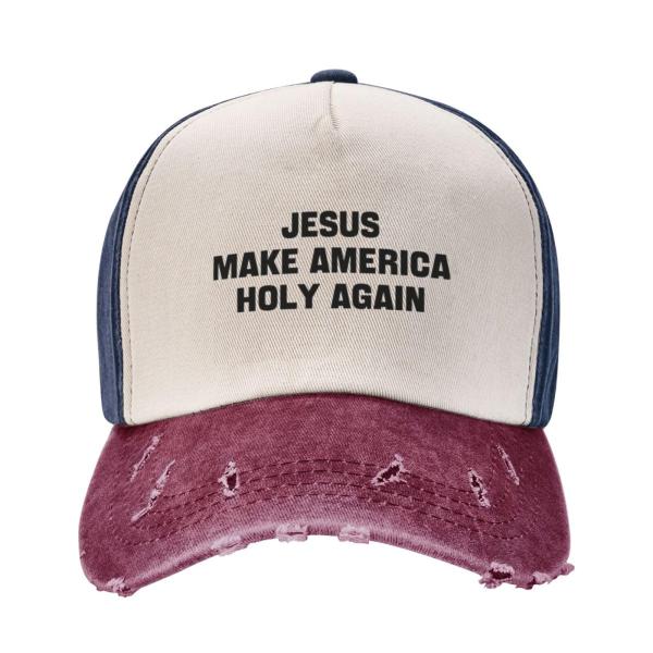 商品名:  Generic Jesus 2024 Baseball Caps Jesus Make America Holy Again Ball Hat for Women Summer Hats Navy and Redブランド: Ge...