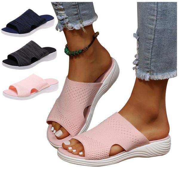 商品名:  Summer Washable Slingback Orthopedic Slide Sport Sandals, Womens Mesh Knit Slip on Sandals Flat Casual Open Toe Sl...