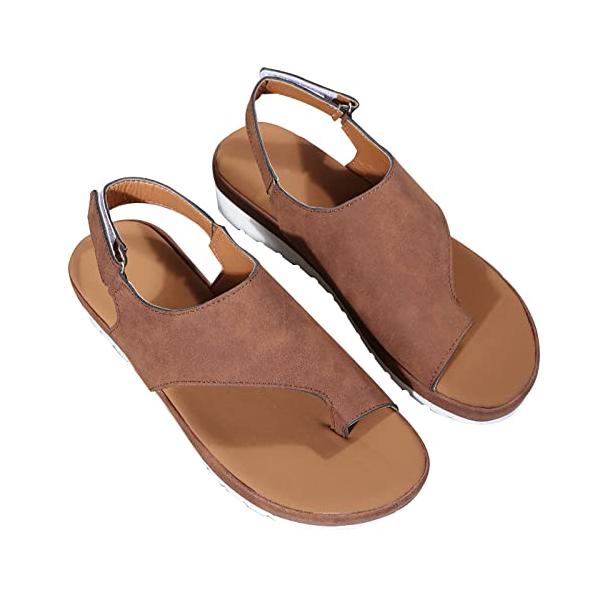 商品名:  Lvrue Bunion Sandals for Women Corrector, Women's Pu Toe Ring Platform Sandals Backstrap Sandals Comfort Fit Beach...