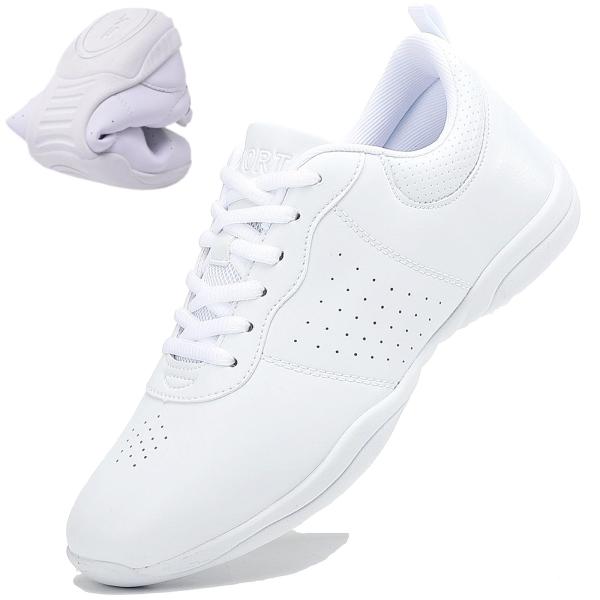 商品名:  DADAWEN Girls White Cheer Shoes Youth Cheerleading Shoes Dance Athletic Training Tennis Lightweight Competition fo...