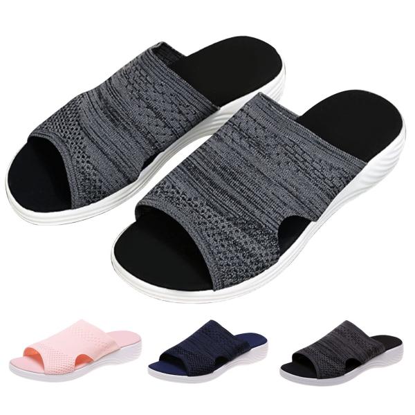 商品名:  Women's Hollow Open Toe Fish Mouth Wedge Slippers, Stretch Lightweight Orthopedic Sandals Women's Fashion Mesh Kni...