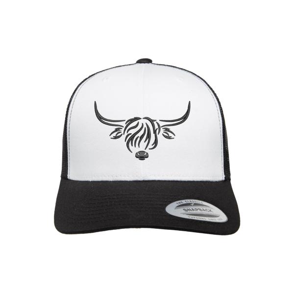 商品名:  Love Sketches Embroidered Highland Longhorn Cow Silhouette Trucker Hat Mesh Back Baseball Hat for Men and Women (U...
