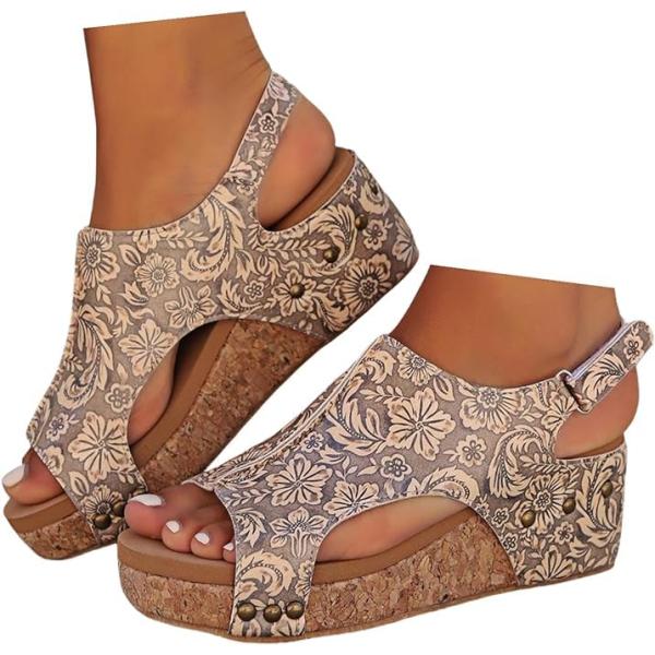 商品名:  Generic Wedge Sandals for Women,Womens Open Toe Espadrilles Platform Sandals Ankle Strap Casual Low Wedges Walking...