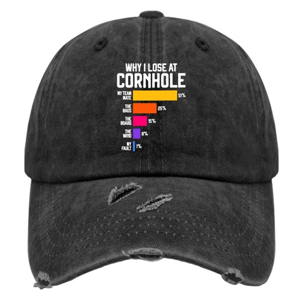 商品名:  Why i lose at cornhole Hats for Women Washed Distressed Baseball Caps stylish Washed Ball Caps quickブランド: Sparkmus...