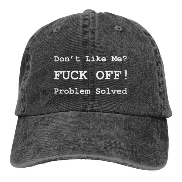 商品名:  CKXCDZT Don't Like Me Fuck Off Problem Solved Baseball Cap Vintage Washed Distressed Hat Adjustable Dad Hat Blackブ...