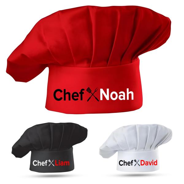 商品名:  Personalized Grill Chef Hat with Custom Name, Adjustable BBQ Accessory for Father, Dad, Kitchen Custom Cooking Che...