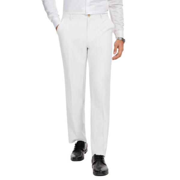 商品名:  Tapata Men's Linen Dress Pants Straight Leg Drawstring Elastic Waist Regular Fit Trousers for Work Business, White...