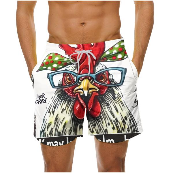商品名:  Trousers for Men Fall 2025 Funny Graphic Mens Swim Trunks Fashion Animal Print Elastic Waist Beach Shorts with Poc...