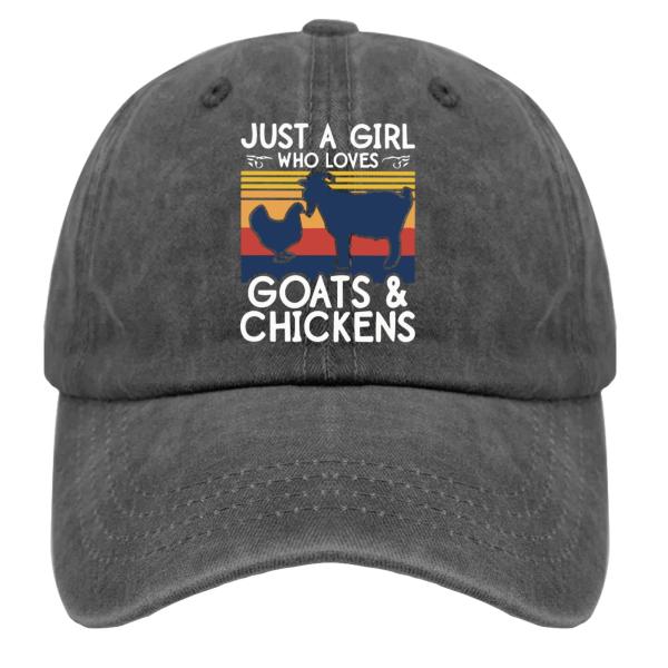 商品名:  Just a Girl who Loves Goats and Chickens Hat for Mens Baseball Caps Soft Washed Workout hat Fittedブランド: Generic商品サ...