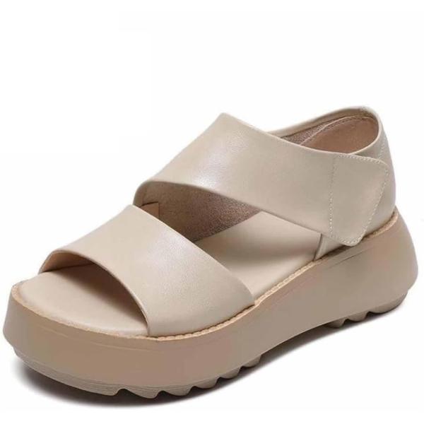 商品名:  Treedoll Lurebest Pure Cowhide Soft Sole Orthopedic Shoes, Walking Shoes Thick Soled Platform Shoes for Women Open...