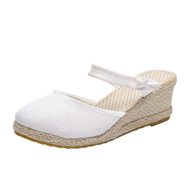 商品名:  Shengsospp Women's Platform Espadrilles Wedge Sandals Solid Weave Round Toe Breathable Comfortable Sandals Summer ...