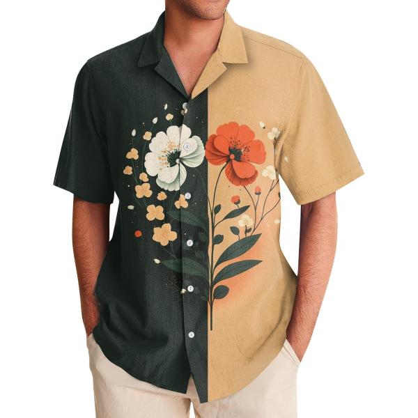 商品名:  Ymosrh Mens Short Sleeve Button Down Shirts Print, Stretch Short Casual Business Dress Shirt for Men Beach Clothes...