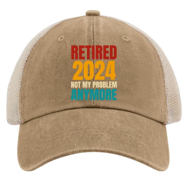 商品名:  Retired 2024 Not My Problem Anymore Trucker Hat Women Funny Mesh Cap for Summerブランド: Suirtaeop商品サイズ: One Size高さ: 1...
