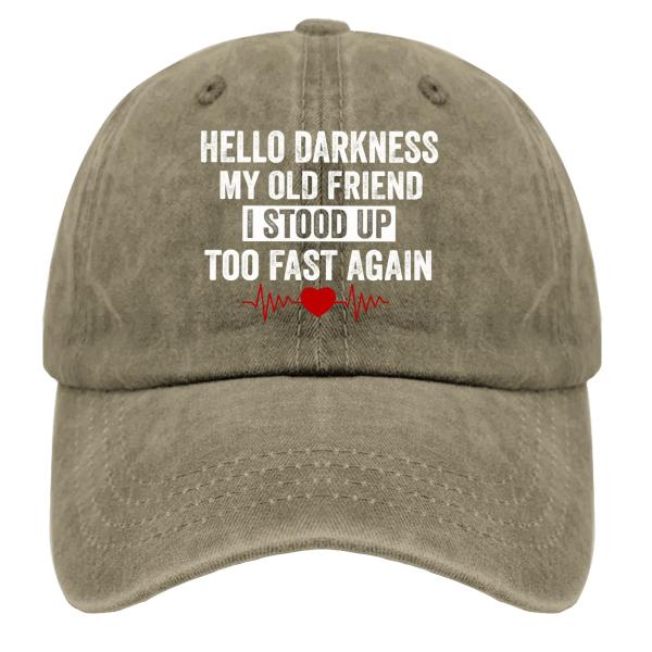 商品名:  ODCRAT Hello Darkness My Old Friends I Stood Up Too Fast Again Sun Hat 80s Hat Pigment Khaki Black Hats for Men Gi...