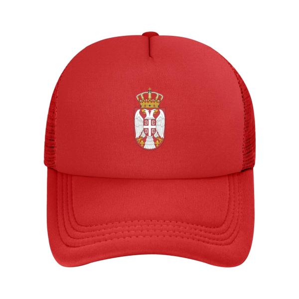 商品名:  JEOQJDSA Coat of Arms Serbian Trucker Hat - Mesh Baseball Snapback Cap for Men Or Women Outdoors Redブランド: JEOQJDSA...
