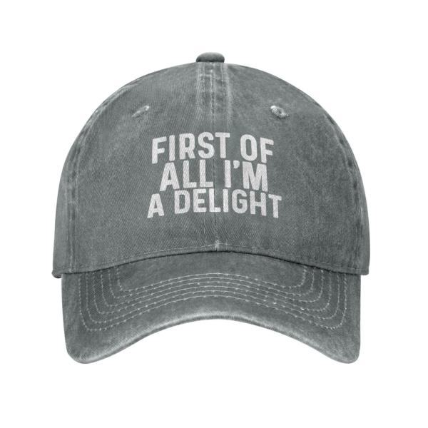商品名:  Elixvsoer First of All I'm A Delight Cap for Men Baseball Cap Cool Hat Grayブランド: Elixvsoer商品サイズ: One Size高さ: 1.778...