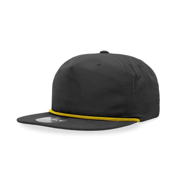 商品名:  DECKY Standard 5 Panel High Profile Relaxed Cotton Blend Rope Hat, Black/Goldブランド: DECKY商品サイズ: One Size高さ: 25.3cm横...