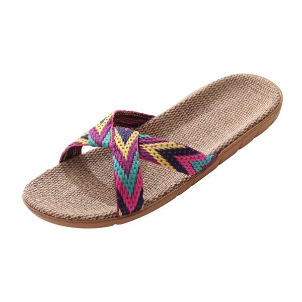 商品名:  Generic Espadrilles for Women Flat Slides Wide Width Sandals Comfortable Walking Beach Boho Shoes Slip On Slide So...