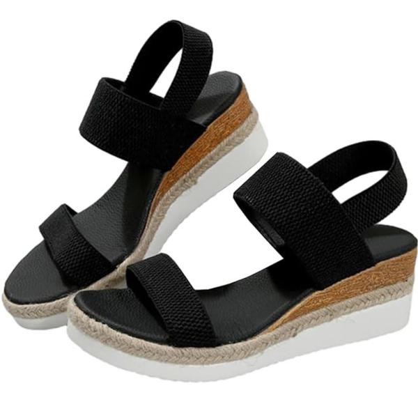 商品名:  G-rishay Sandals Women, Comfy Orthotic Sandals Wedge Heel Non-slip Sandals, Fish Mouth Elastic Slip-On Platform Sa...