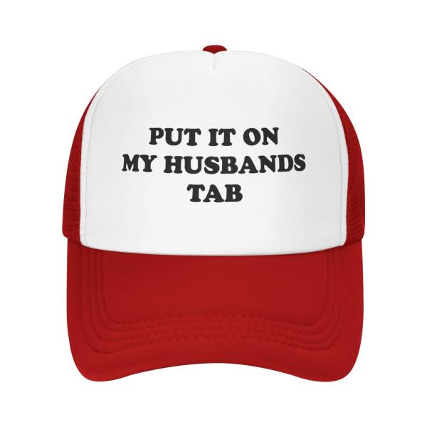 商品名:  IWDASANSJ Put It On My Husbands Tab Hat Funny Trucker Hats Adjustable Classic Fishing Cap for Men and Women Red, O...