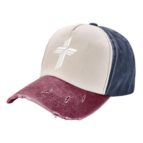 商品名:  YVNUM Lutheran Church Missouri Synod Cross Baseabll Cap Dad Hat Adjustable Ripped Ball Caps for Women Men,Navy and...