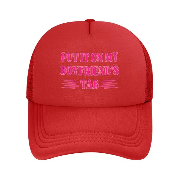 商品名:  Put It On My Boyfriend'S Tab Mesh Cap Men Women Baseball Cap Dad Trucker Hat Gift Redブランド: Staropal商品サイズ: One Size...