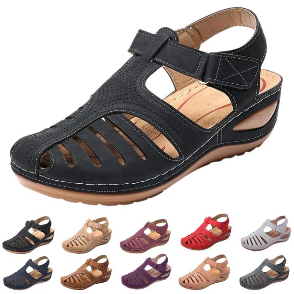 商品名:  JWSVBF Lightning Deals Sale Clearance Orthopedic Sandals for Women Wedge Round Toe Hollow-Out Breathable Flat Sand...