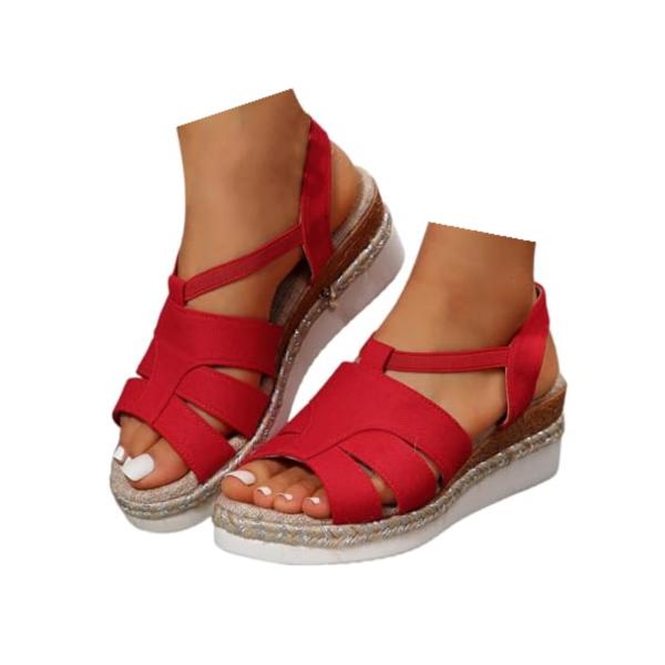 商品名:  Generic Wedge Sandals for Women Summer 2024 Open Toe Ankle Strap Beach Sandals Hollow Out Espadrille Platform Shoe...