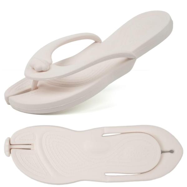 商品名:  QUNAWAN Flip Flops for Women Men with Small Arch Support,Travel Portable Folding Slides,Non Slip Shower Shoes Quic...